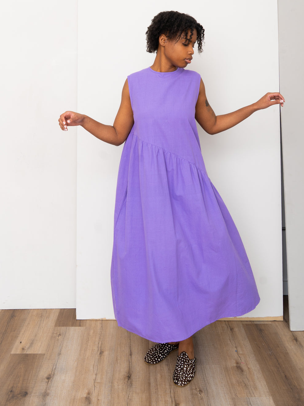 The Anan Gathered Dress ~ Lilac – NAMAI