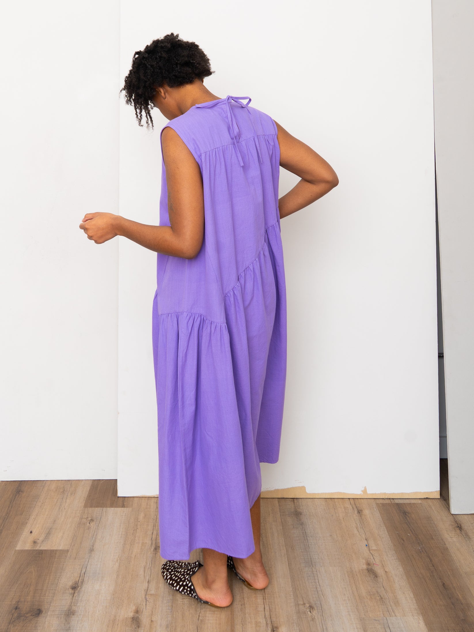 The Anan Gathered Dress ~ Lilac – NAMAI